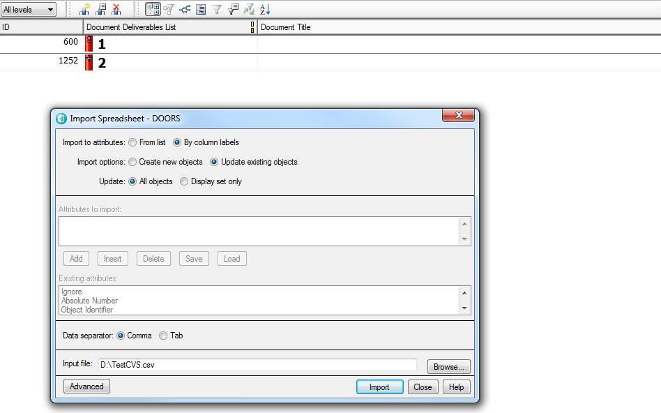DOORs Data extraction